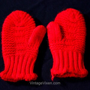 Red Child's Mittens - Girls Boys Gender Neutral Winter Gloves ...