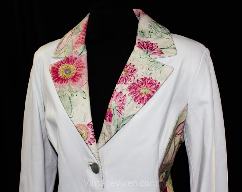 White Leather Jacket by D'Arienzo Italian Designer 1990s | Etsy