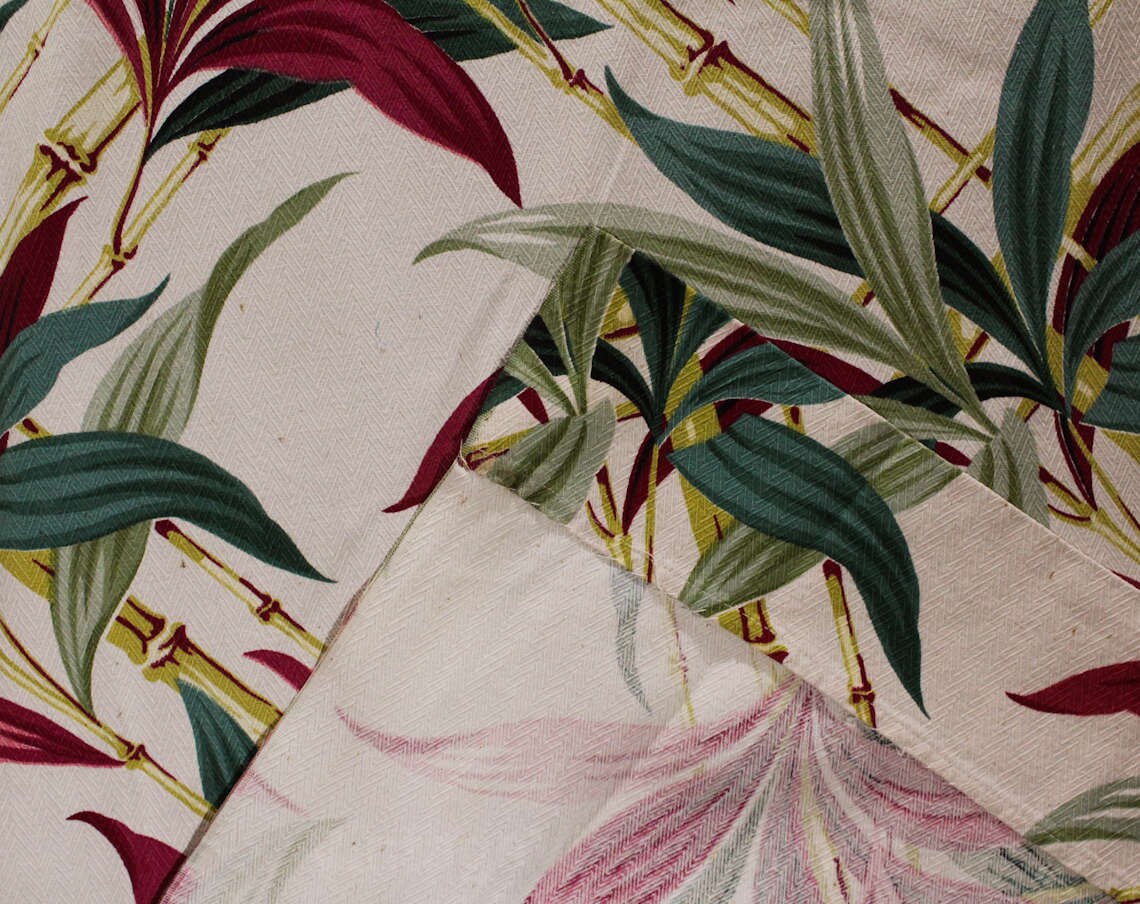 Set of 4 Tropical Drapery Panels Plus Over 6 Yards Fabric | Etsy