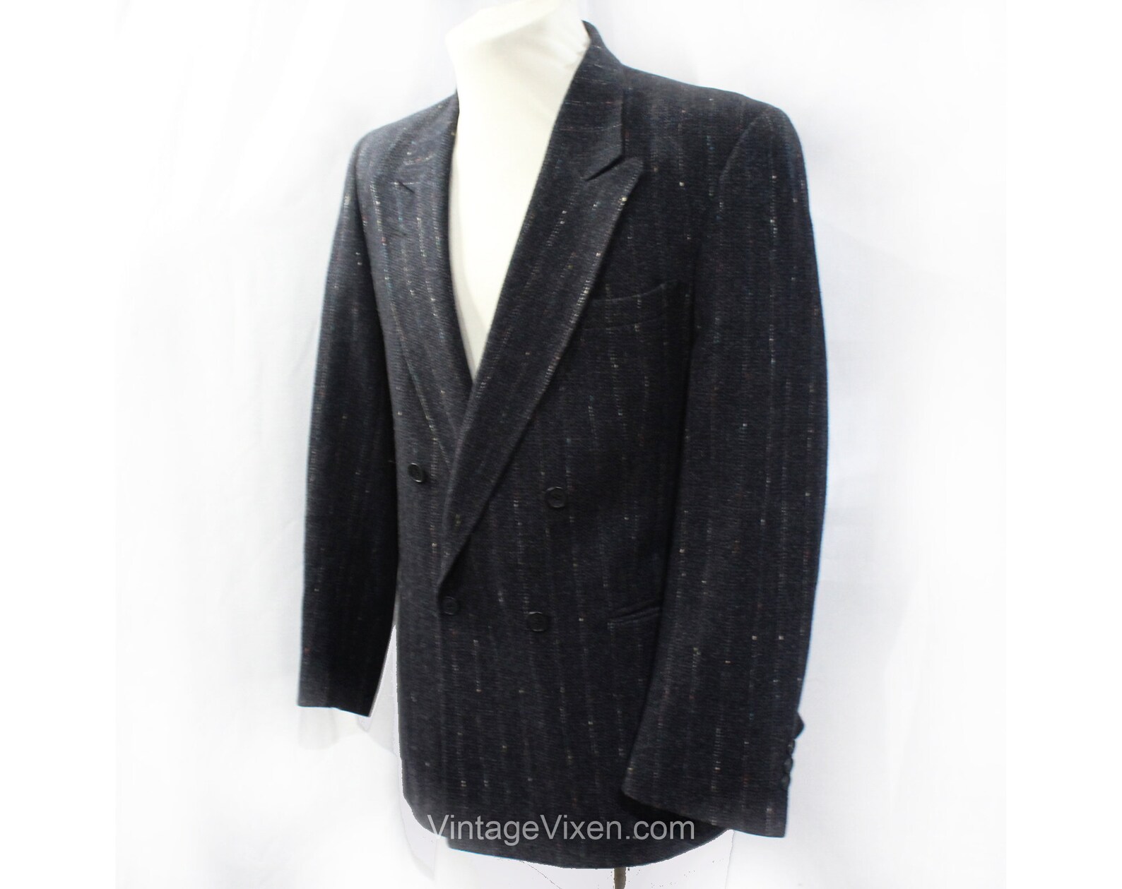 Men's Gangster Jacket 1940s Inspired Navy Blue & Gray | Etsy