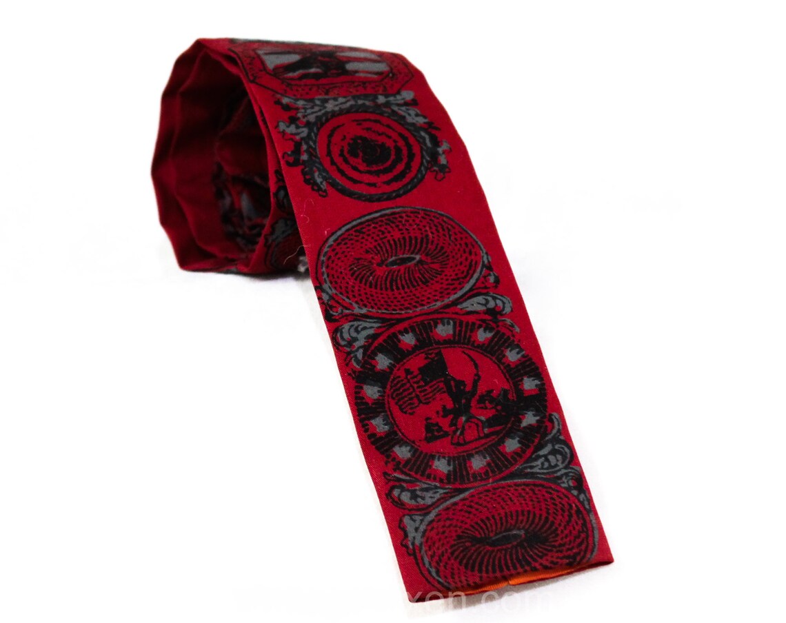 1960s Square End Tie U.S.A. Colonial Theme Mens 60s 70s | Etsy