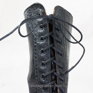 Victorian Lace up Boots - 1800s 1900s Black Leather Granny Boots ...