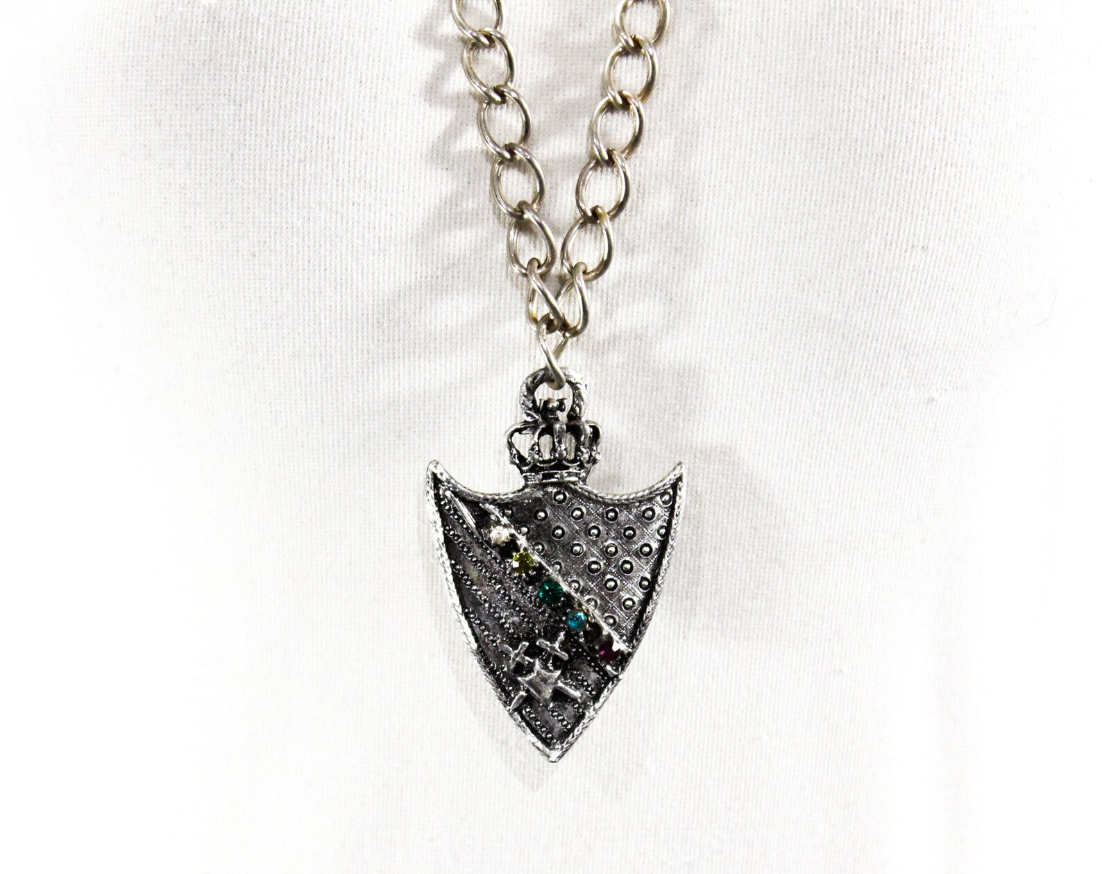 Medieval Style Shield Pendant With Chain Chivalry Necklace | Etsy