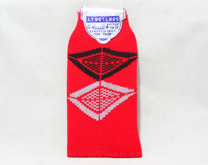 Boy's 1950s Socks Cherry Red Atomic Print Boys 50s Sock Pair Gray ...
