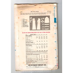 1960s Dress Sewing Pattern - 60s Misses XS Bust 31 - Belled Half or ...