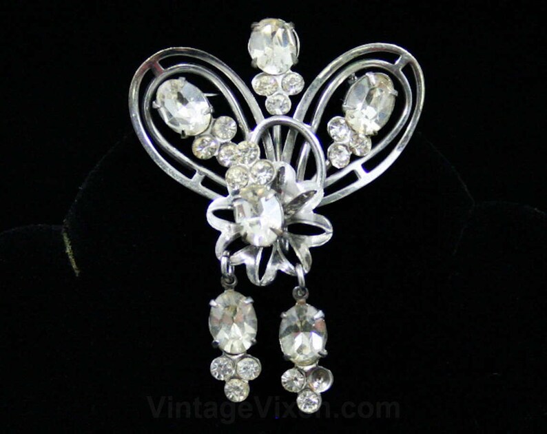 Regal Rhinestone Pin 1950s Dangling Rhinestones Brooch - Etsy