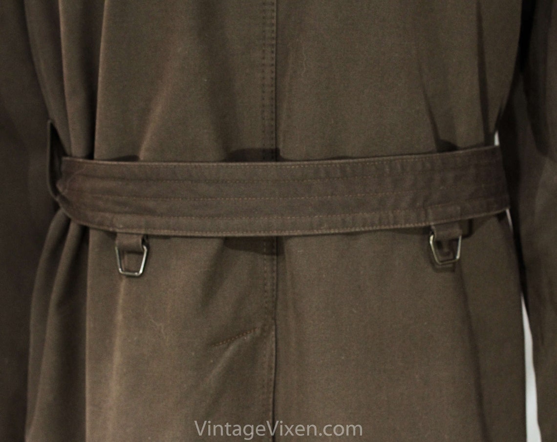 Large Men's 1960s Trench Coat - Classic Detective Spy Overcoat ...