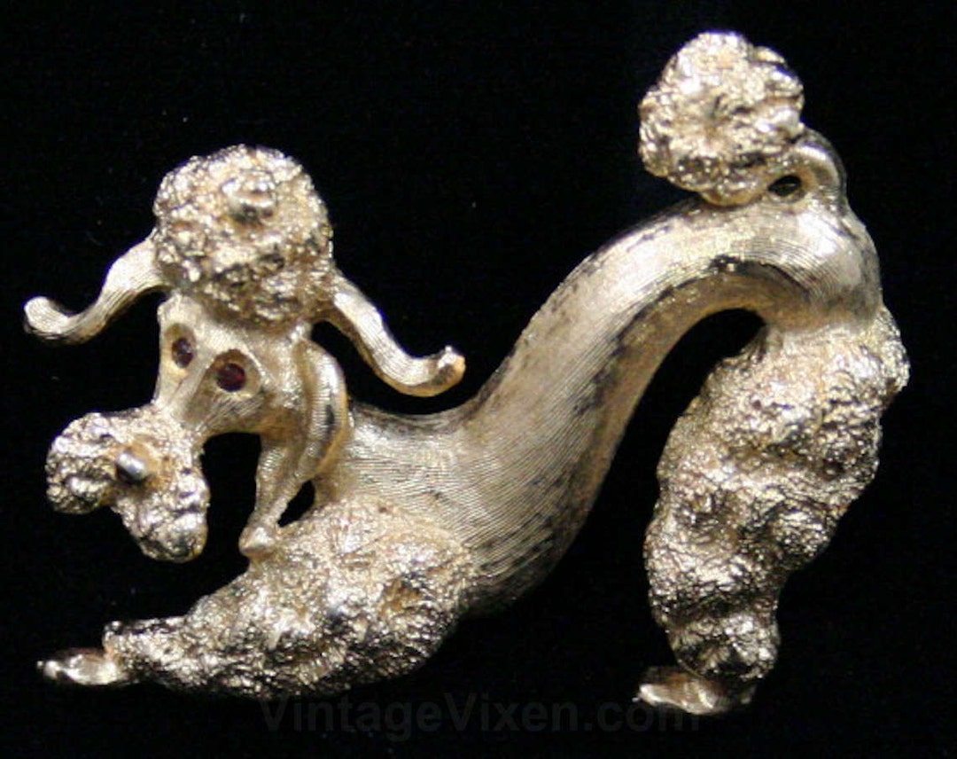 Playful Poodle 50s Pin Frou Frou Dog 1950s Cute Kitsch Adorable Canine ...