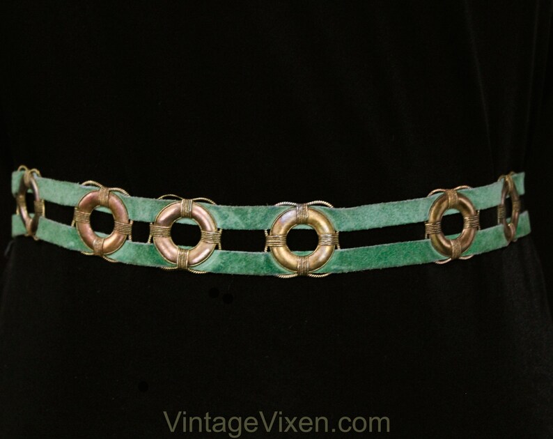 1930s Style Nautical Belt Beach Resort Chic Jade Green | Etsy