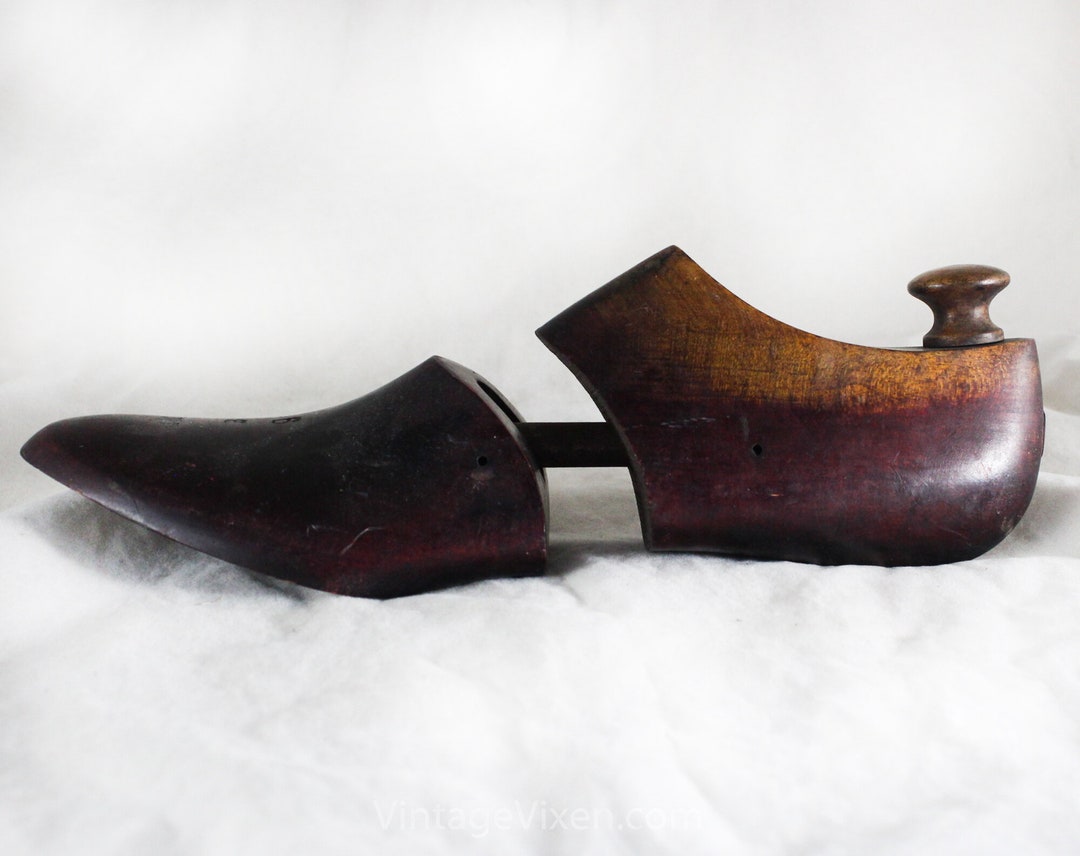 Antique Wooden Shoe Form - Foot Display Stand - Solid Wood Victorian ...