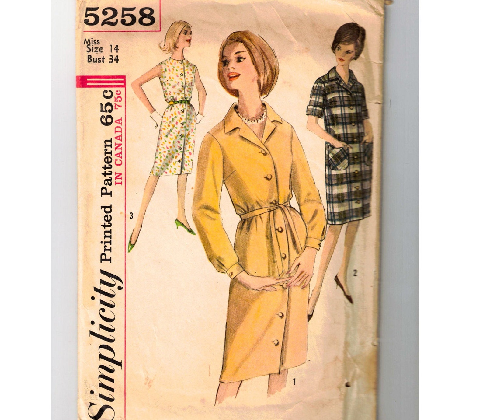 1960s Shirtwaist Dress Sewing Pattern Ca. 1963 Shirtdress - Etsy