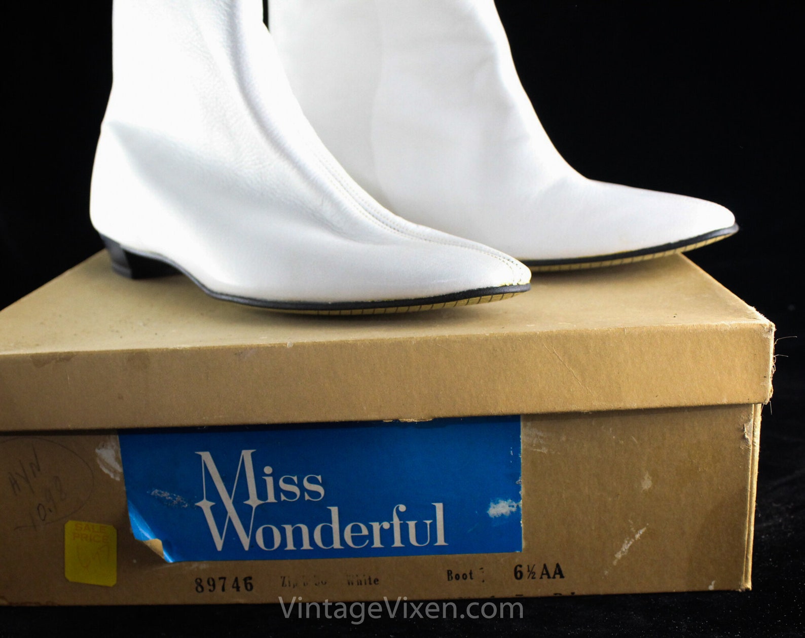 1960s White Go-Go Boots Unworn Deadstock 60s Leather Shoes | Etsy