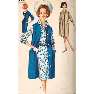 Large 1960s Dress Sewing Pattern Dated 1964 - Shirtwaist Button Front ...