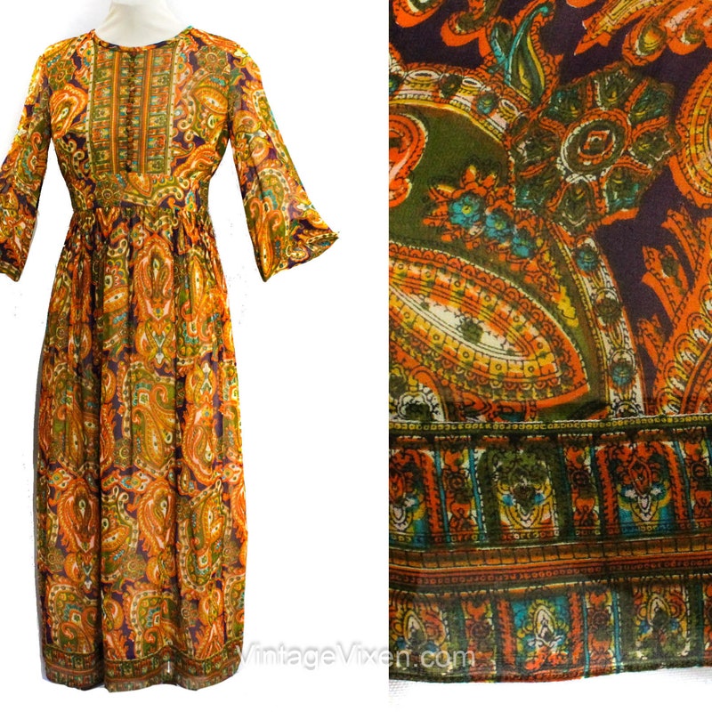 60s Boho Dress - Etsy