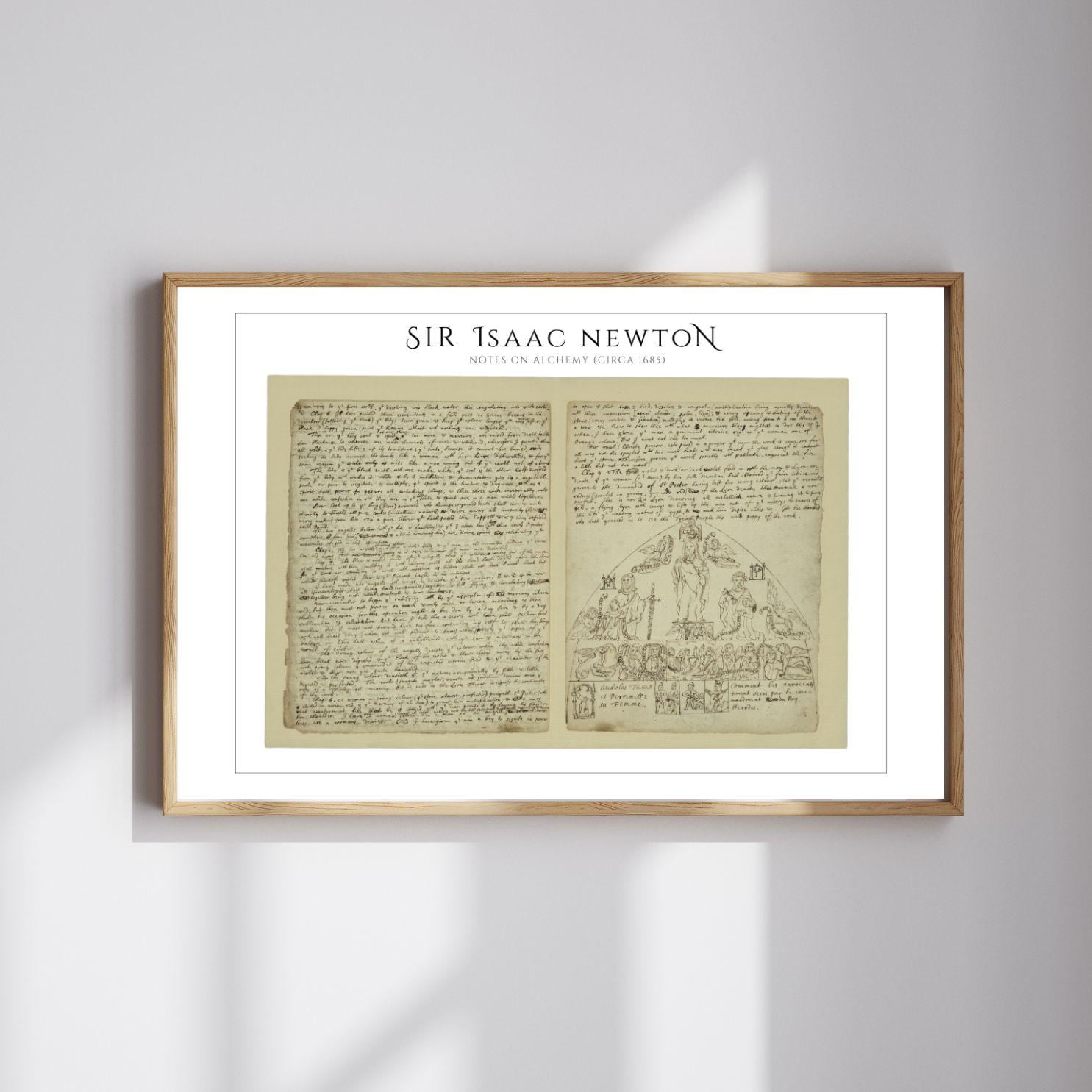 Sir Isaac Newton Alchemy Notes Print: Vintage Occult Science (digital ...