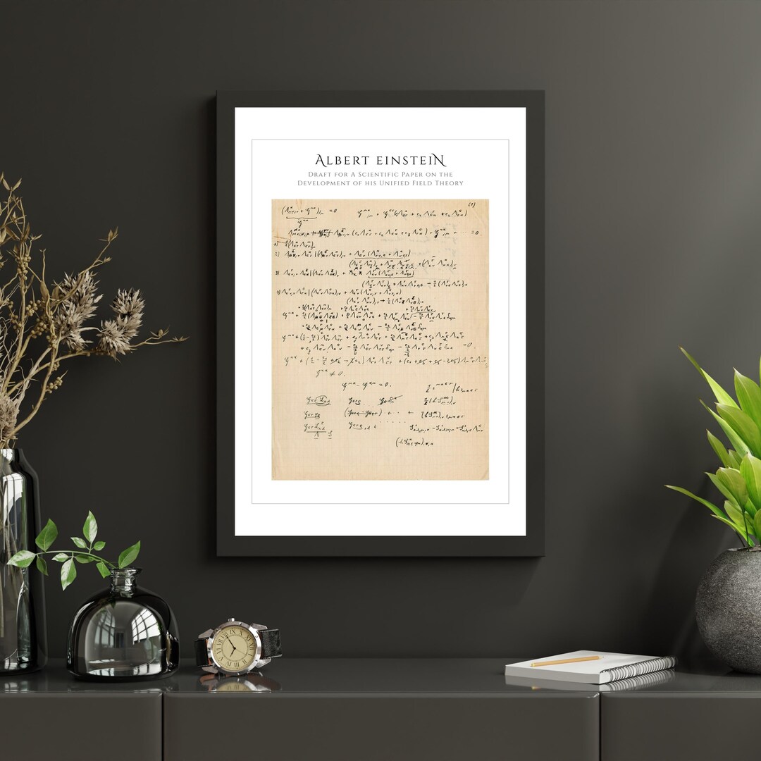 Albert Einstein Manuscript Poster | Unified Field Theory Draft ...