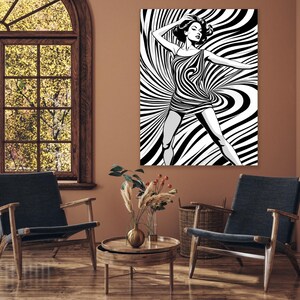 60" Hypnotic Pop Art Wall Print – Retro Mod Fashion Digital Download ...