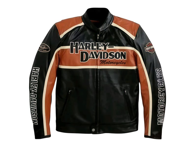 Harley Davidson Men’s CLASSIC ORANGE CRUISER Genuine Cowhide Leather ...