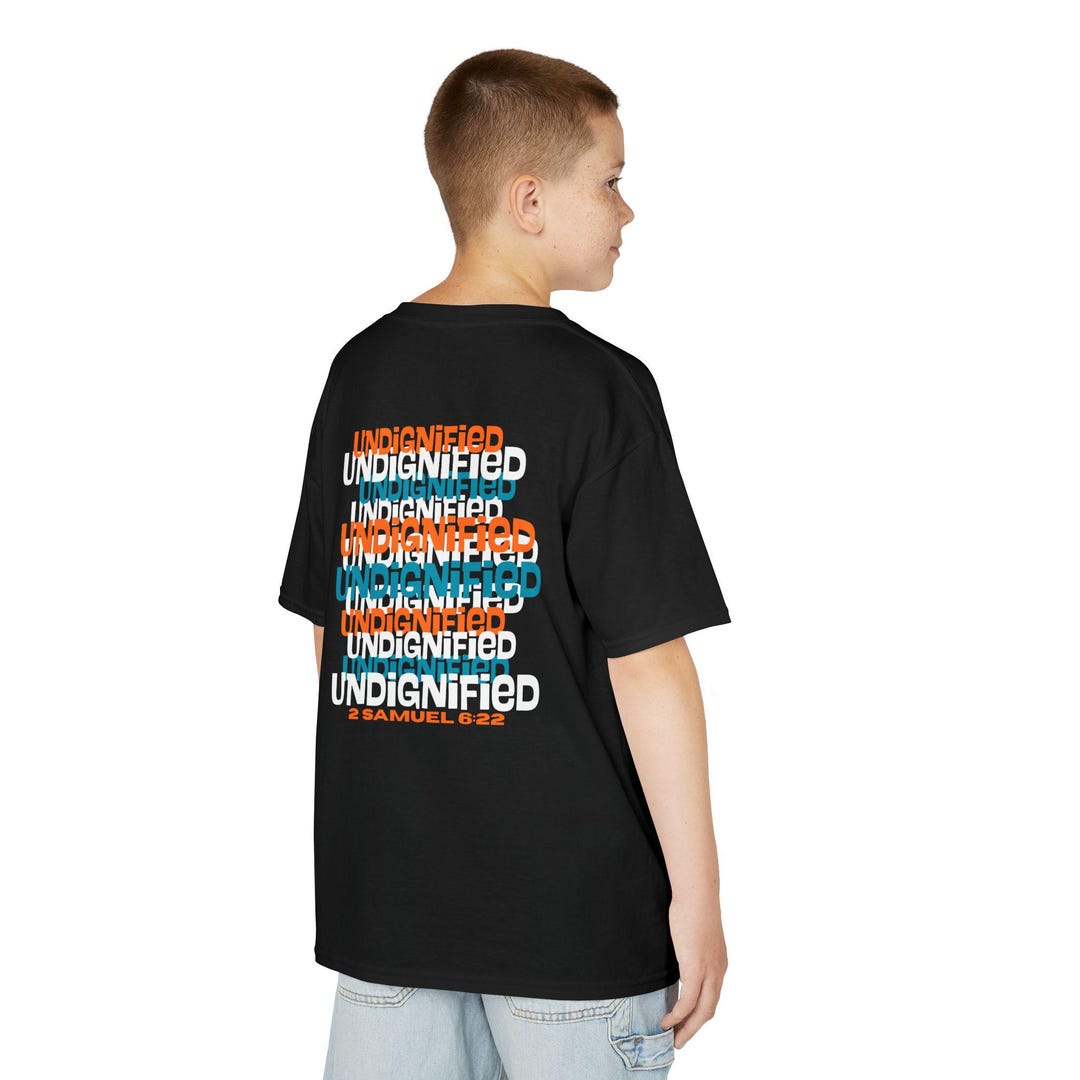 Undignified Kids Tee | Layered Orange Blue Typography - Etsy