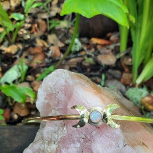 Circlet Brass - Triple Goddess Tiny Moon - Crown Wedding Celtic Ritual ...