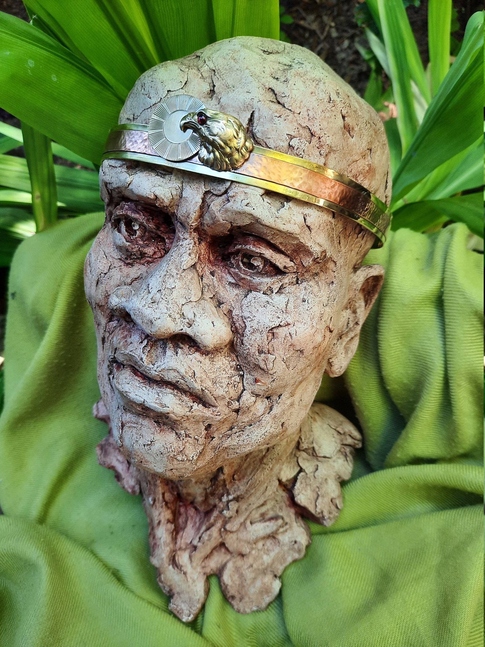 Ra Egyptian God Crown Hammered Brass Spirit of the Goddess | Etsy