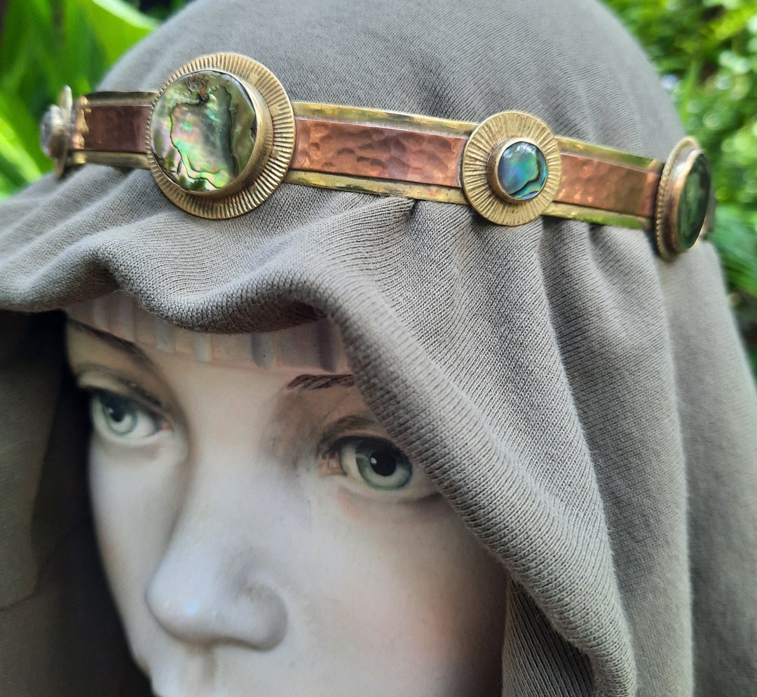 Brass Circlet Crown Abalone King Warrior Halloween - Etsy