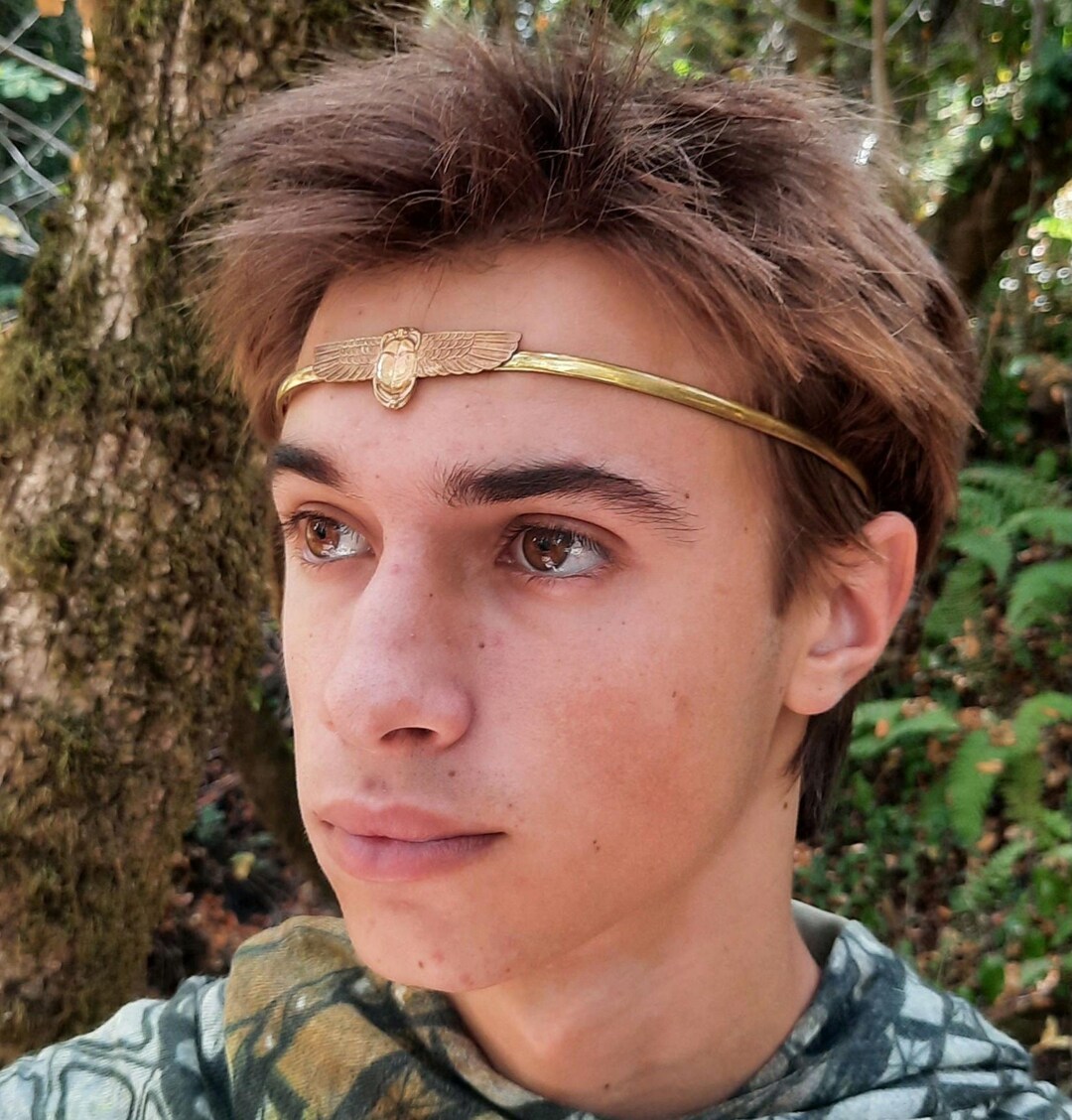 Brass Crown : Scarab -egyptian – Costume Circlet -tutankhamen - Etsy