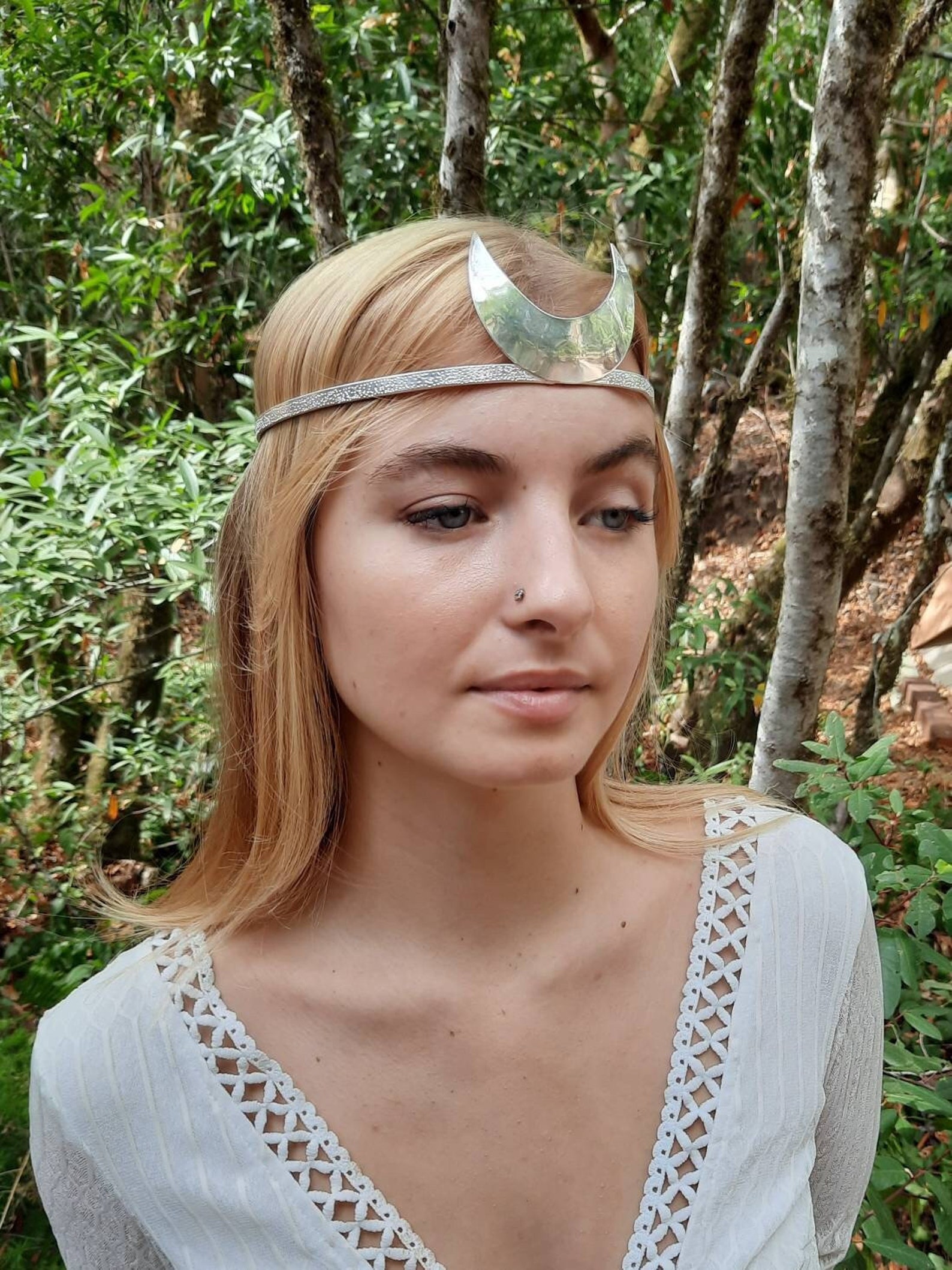 Circlet Crescent Moon Crown Silver Brass Artemis Diana Ritual - Etsy