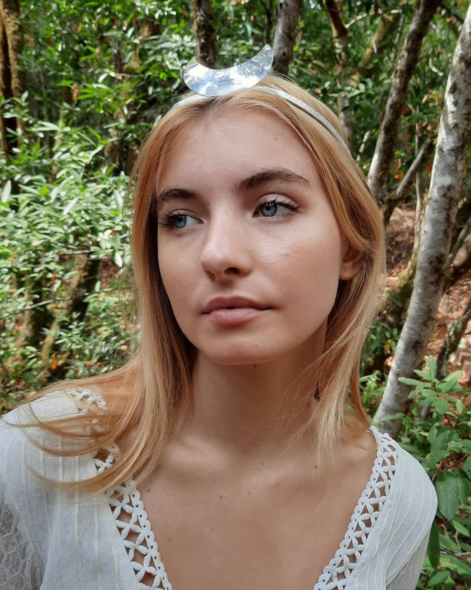 Circlet Crescent Moon Crown Silver Brass Artemis Diana Ritual - Etsy