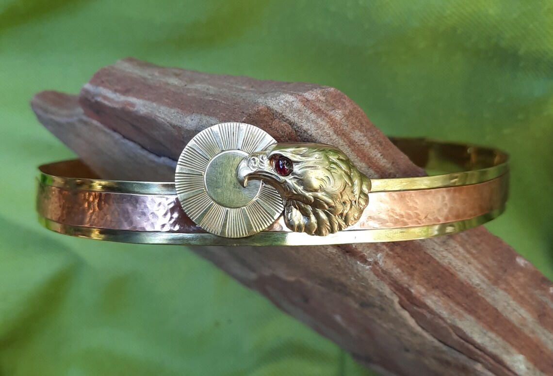 Ra Egyptian God Crown Hammered Brass Spirit of the Goddess | Etsy