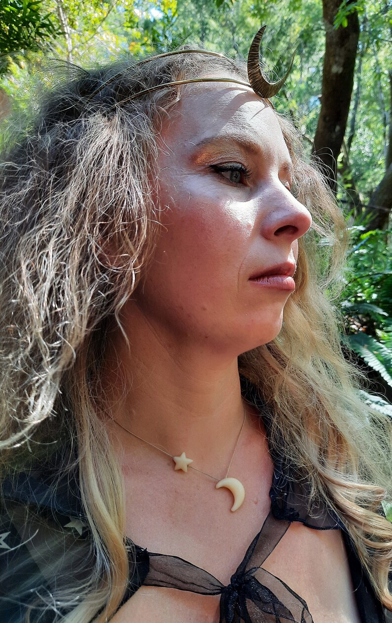 Artemis Goddess Crescent Moon Circlet Crown Diana - Etsy