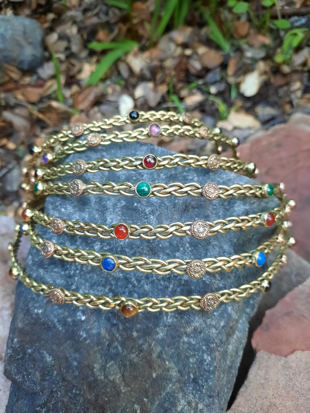 Circlet Crown Renaissance Fair Queen Princess Wedding Lapis Amythest ...