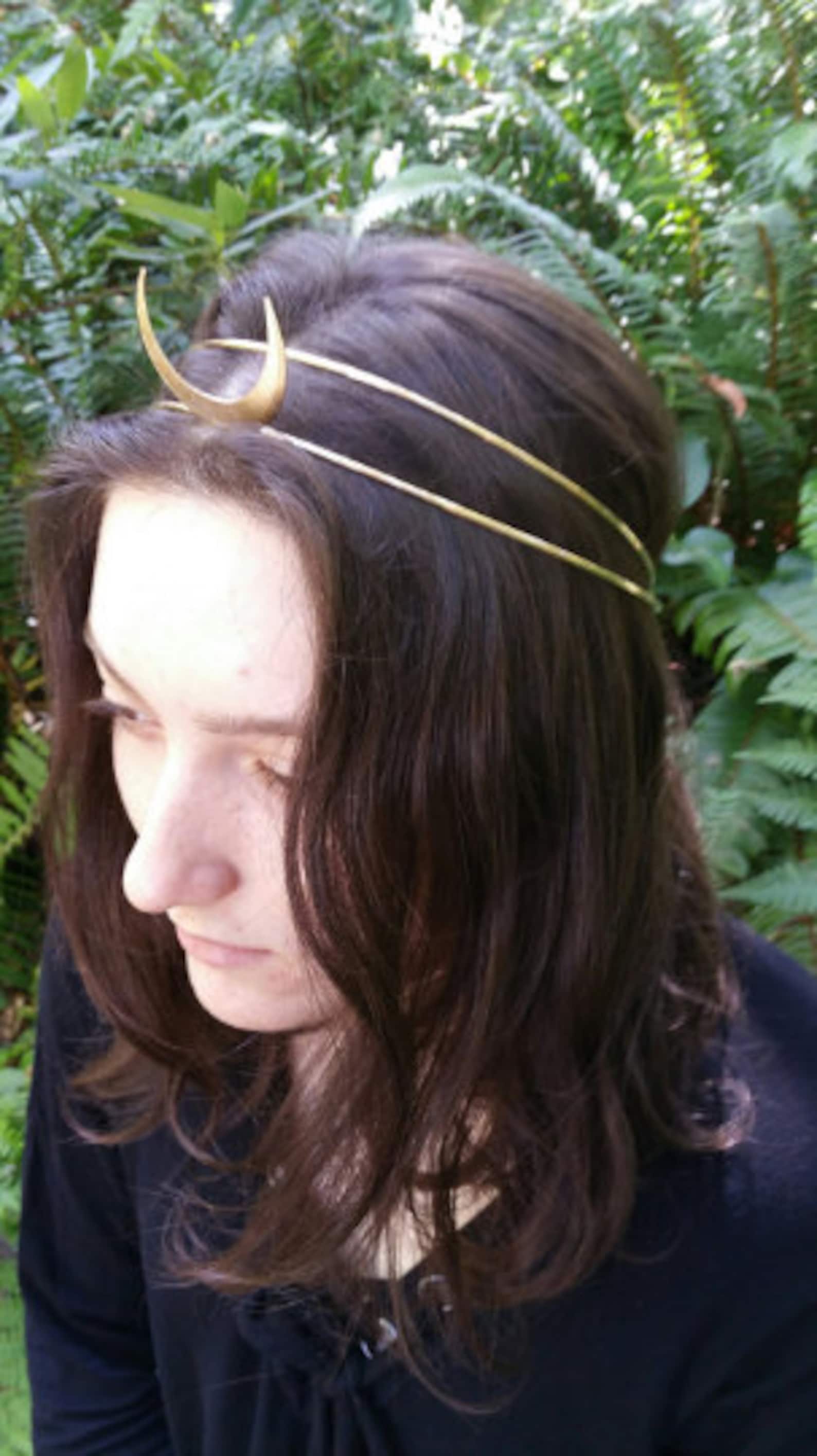 Artemis Goddess Crescent Moon Circlet Crown Diana Silver-plated or ...