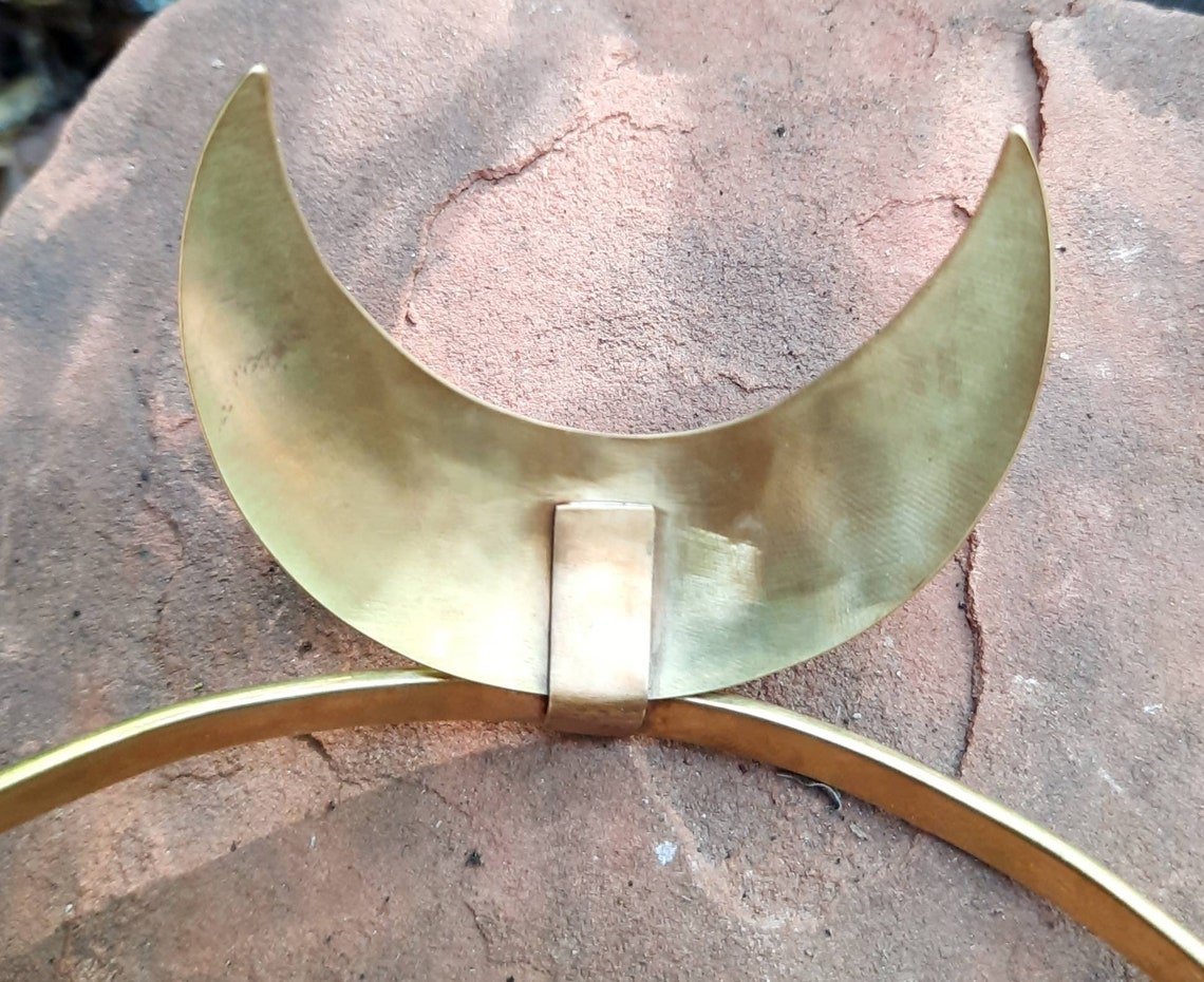 Circlet Crescent Moon Crown Silver Brass Artemis Diana Ritual - Etsy