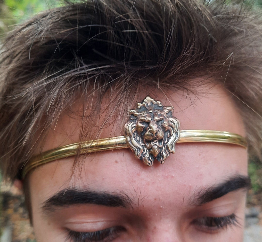 Circlet Royal Lion Cat Brass Crown Bastet Sekhmet Leo Renaissance Fair ...