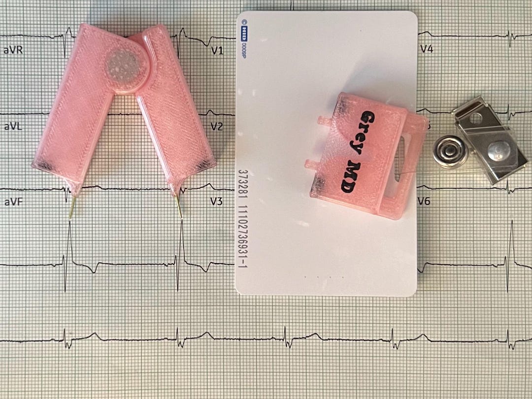 EKG Calipers (2) Customizable Magnetic Badge Holder - Etsy