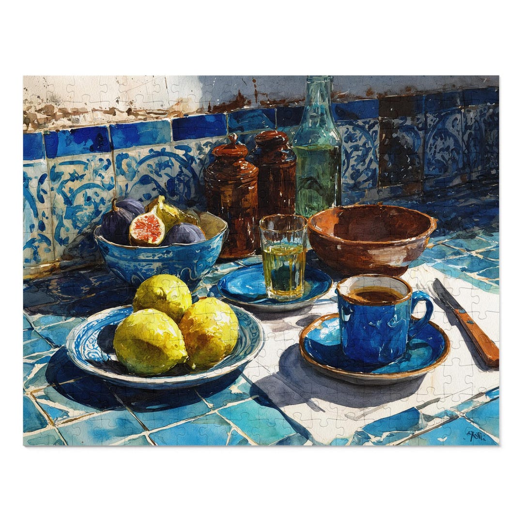 Morning Still Life on a Mediterranean Tile Table - Etsy