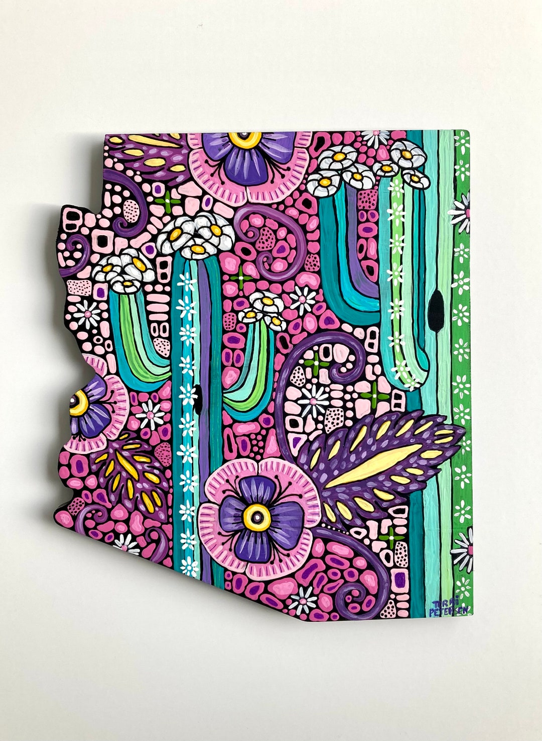 Original Arizona Folk Art State Wall Hanging - Etsy