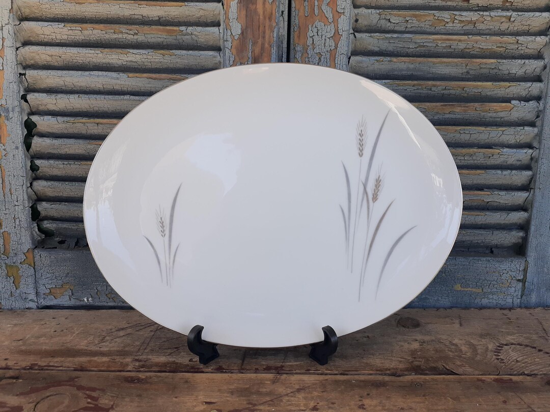 Vintage Platinum Wheat 12 Inch Platter Mid Century Dining Country ...