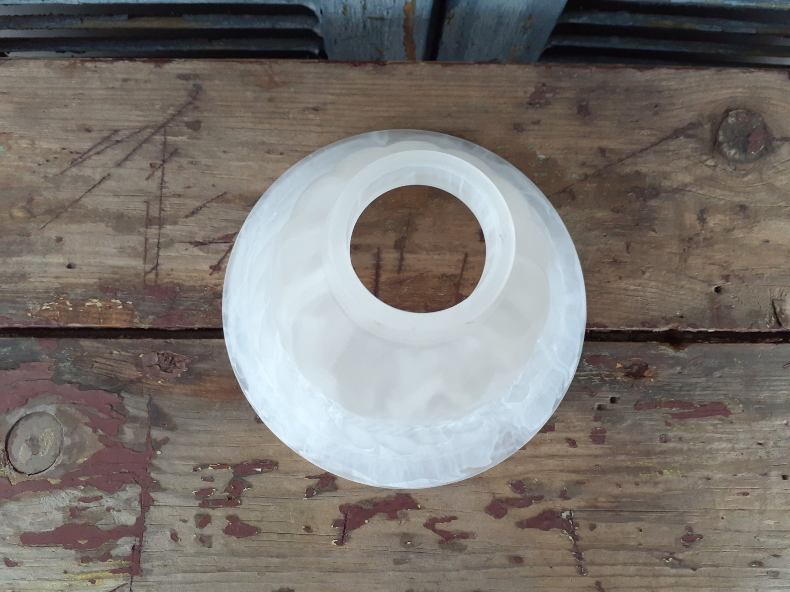 White Satin Glass Lamp Shade for Small Lamp Marbled Look - Etsy