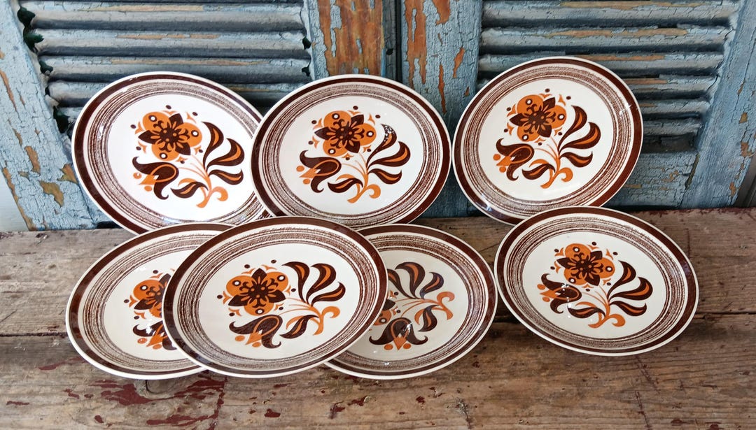Vintage American Ironstone Starfire Salad Plates Set of 7 Mod ...