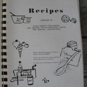 Vintage Adventures in Food Church Cookbook New Stanton Methodist Church ...