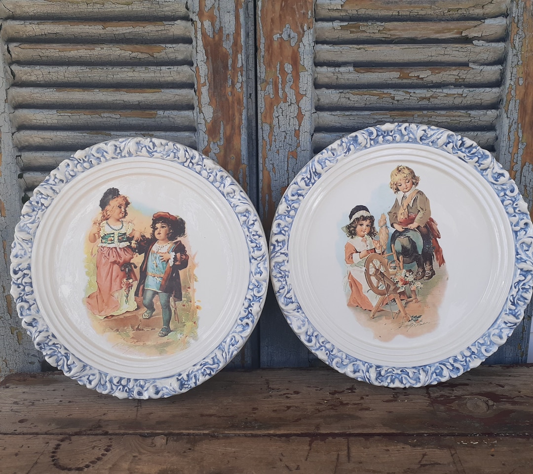 Vintage Pilgrim Boy and Girl and Renaissance Boy and Girl Ceramic ...