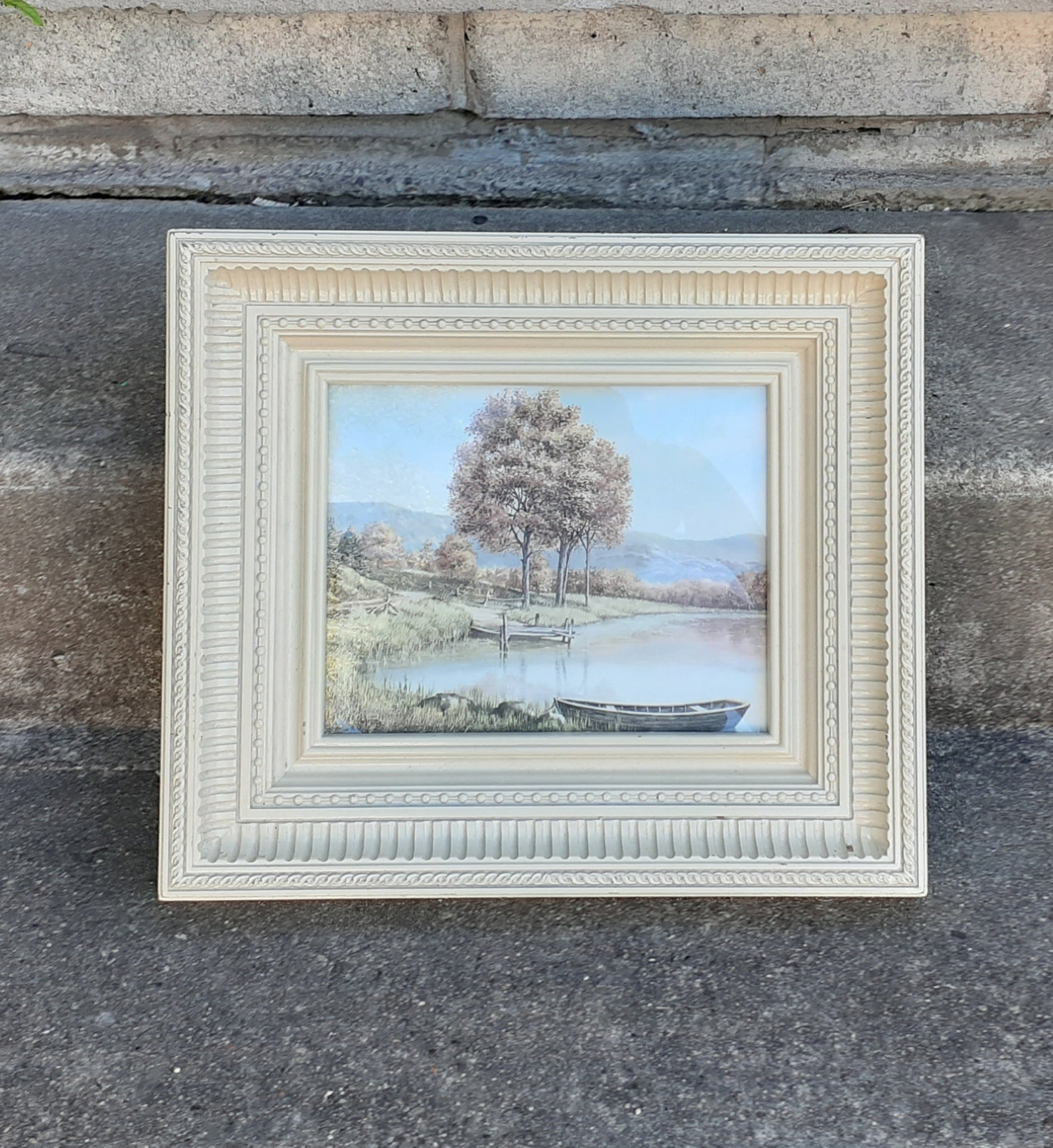 Vintage Lake Scene Landscape Print Ornate Plastic Frame - Etsy