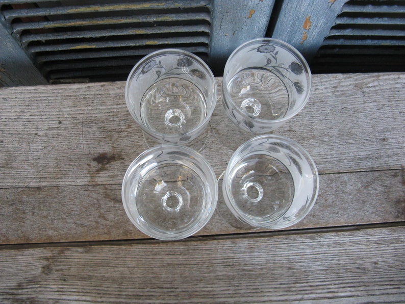 Vintage Libbey Wildflower Water Goblets Set of 4 Mid Century Drinkware ...