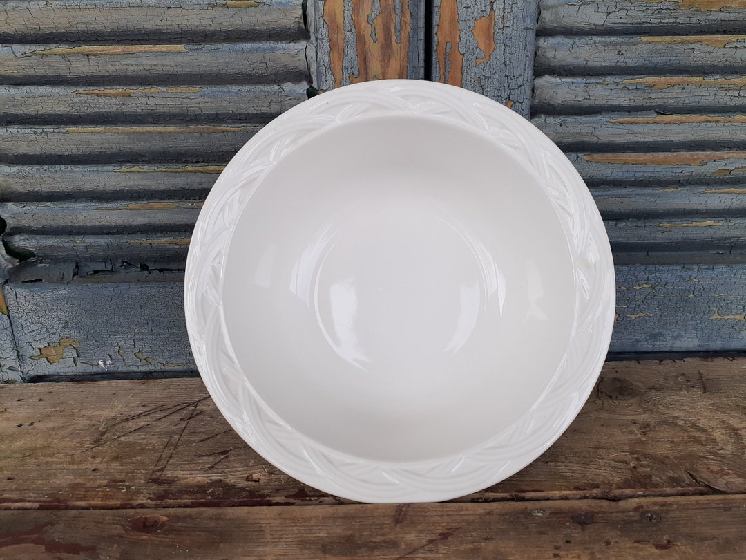 Vintage Pfaltzgraff Acadia White Ironstone Vegetable Bowl 9 1/2 Inches ...