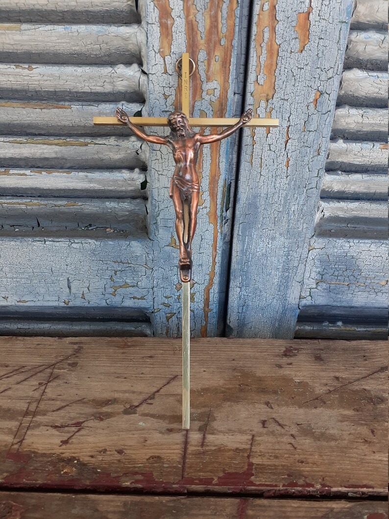 Vintage Crucifix Cross Mid Century Old World Look Rustic - Etsy