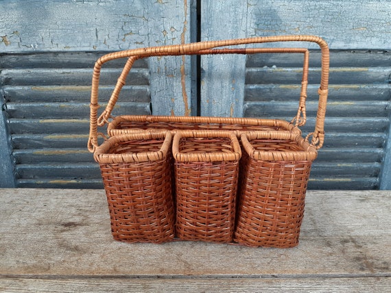 Vintage Brown Wicker Basket Rustic Basket Country Decor Rustic - Etsy