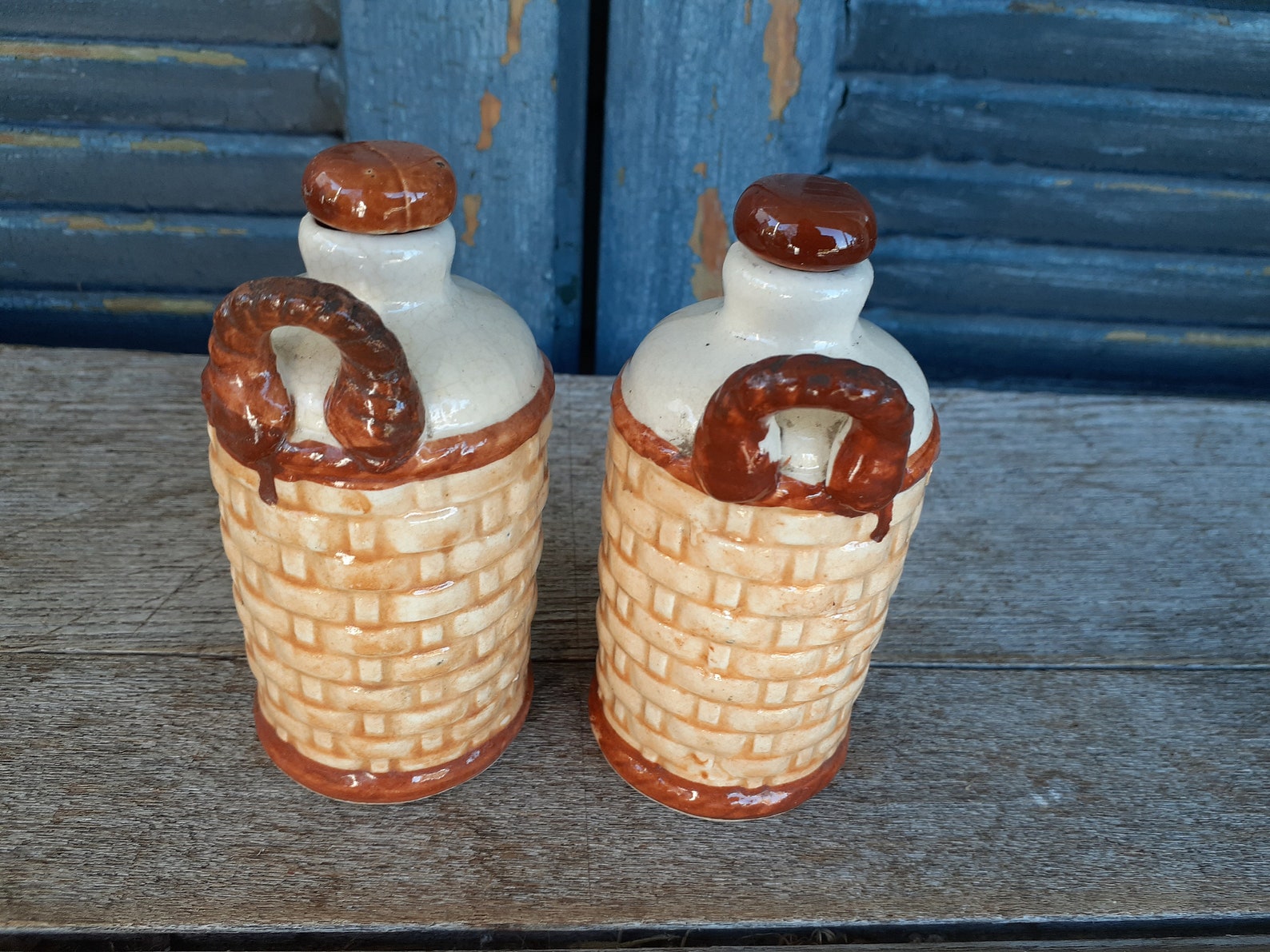 Vintage Cruet Set Majolica Style Made in Japan Old World French ...