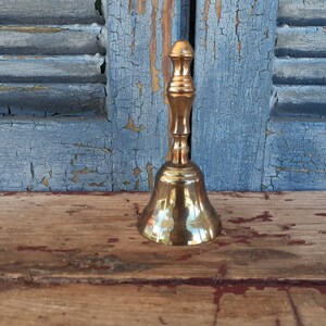 Vintage Brass Desk Bell Teachers Bell Dinner Bell Shop Bell School Bell ...